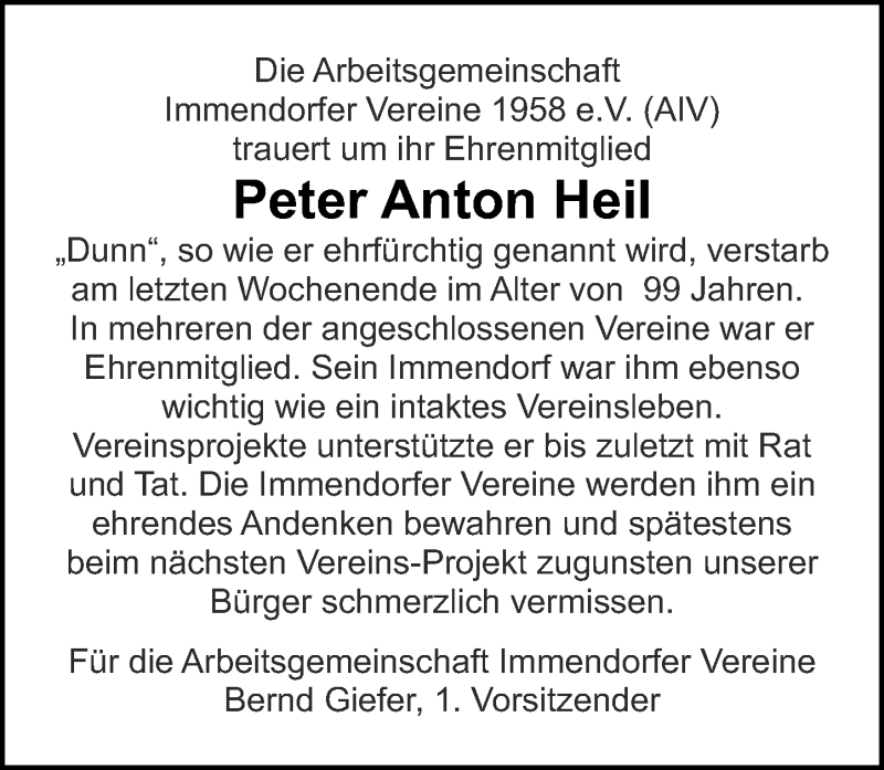 Traueranzeigen von Peter Anton Heil | rz-trauer.de