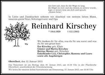 Traueranzeigen von Reinhard Kirschey | rz-trauer.de