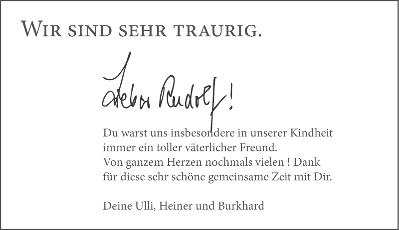 Traueranzeigen von Rudolf Röder | rz-trauer.de