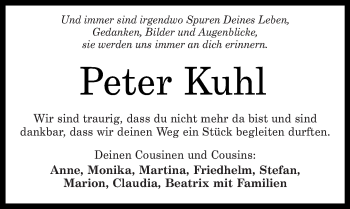 Traueranzeigen von Peter Kuhl | rz-trauer.de