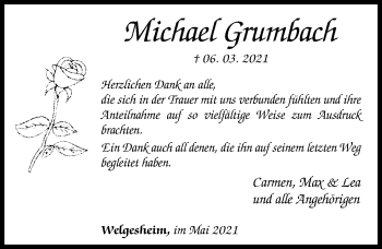 Traueranzeigen von Michael Grumbach | rz-trauer.de