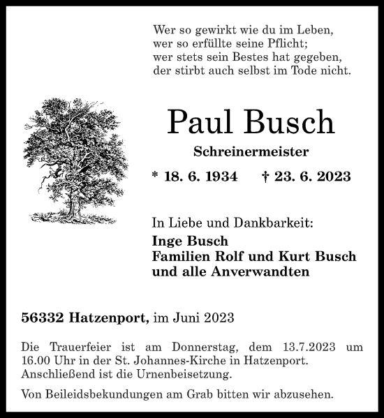 Traueranzeigen | rz-trauer.de