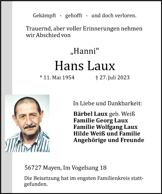 Traueranzeigen | rz-trauer.de