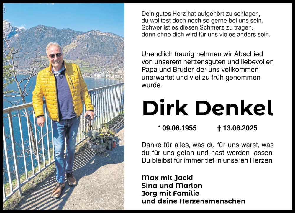 Traueranzeigen von Dirk Denkel | rz-trauer.de