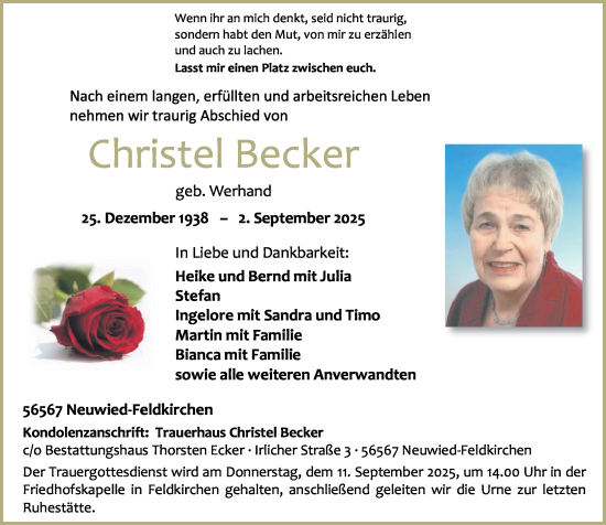 Traueranzeigen der letzten 14 Tage | rz-trauer.de